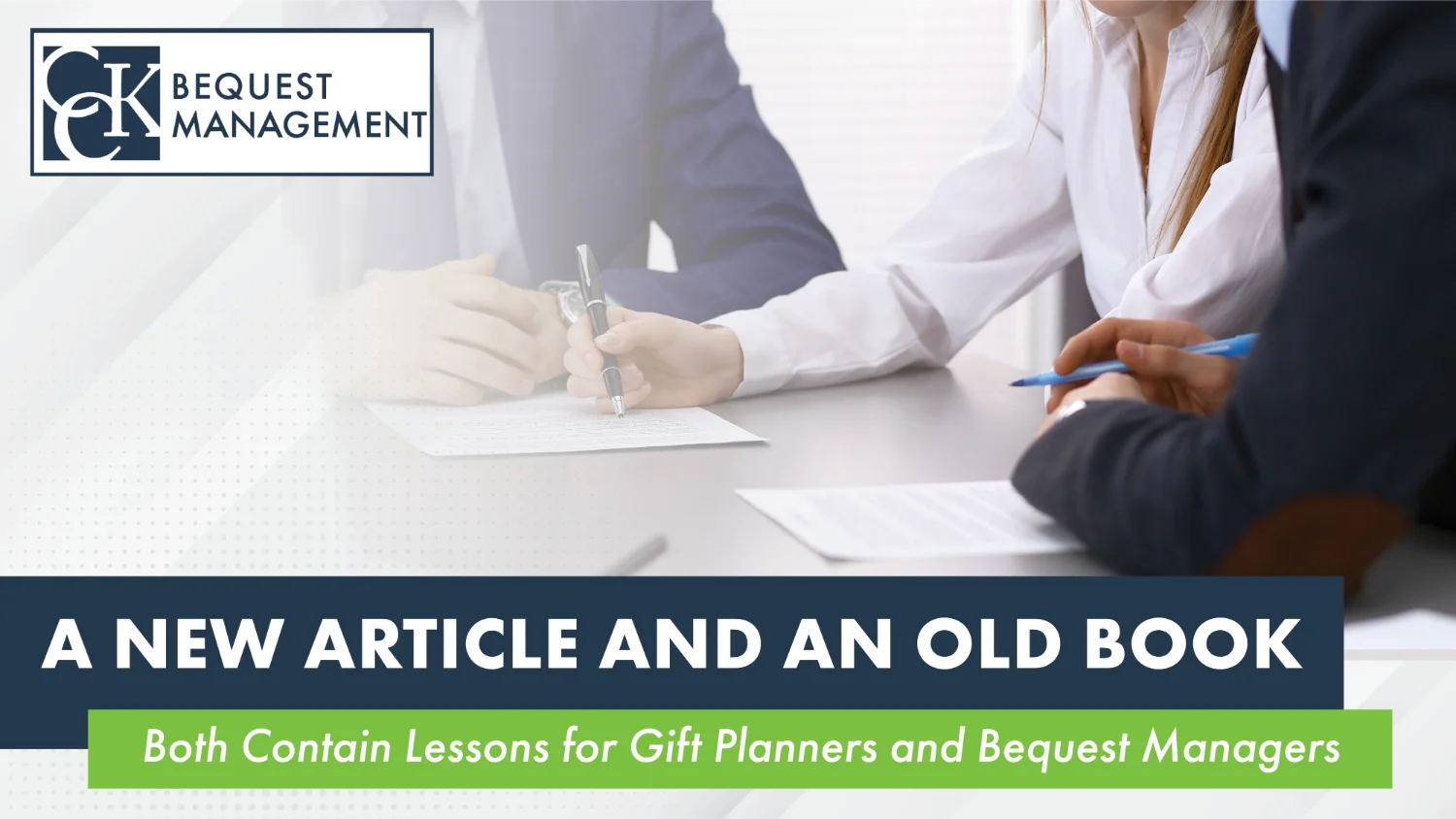 A New Article and an Old Book. Both Contain Lessons | CCK Bequest